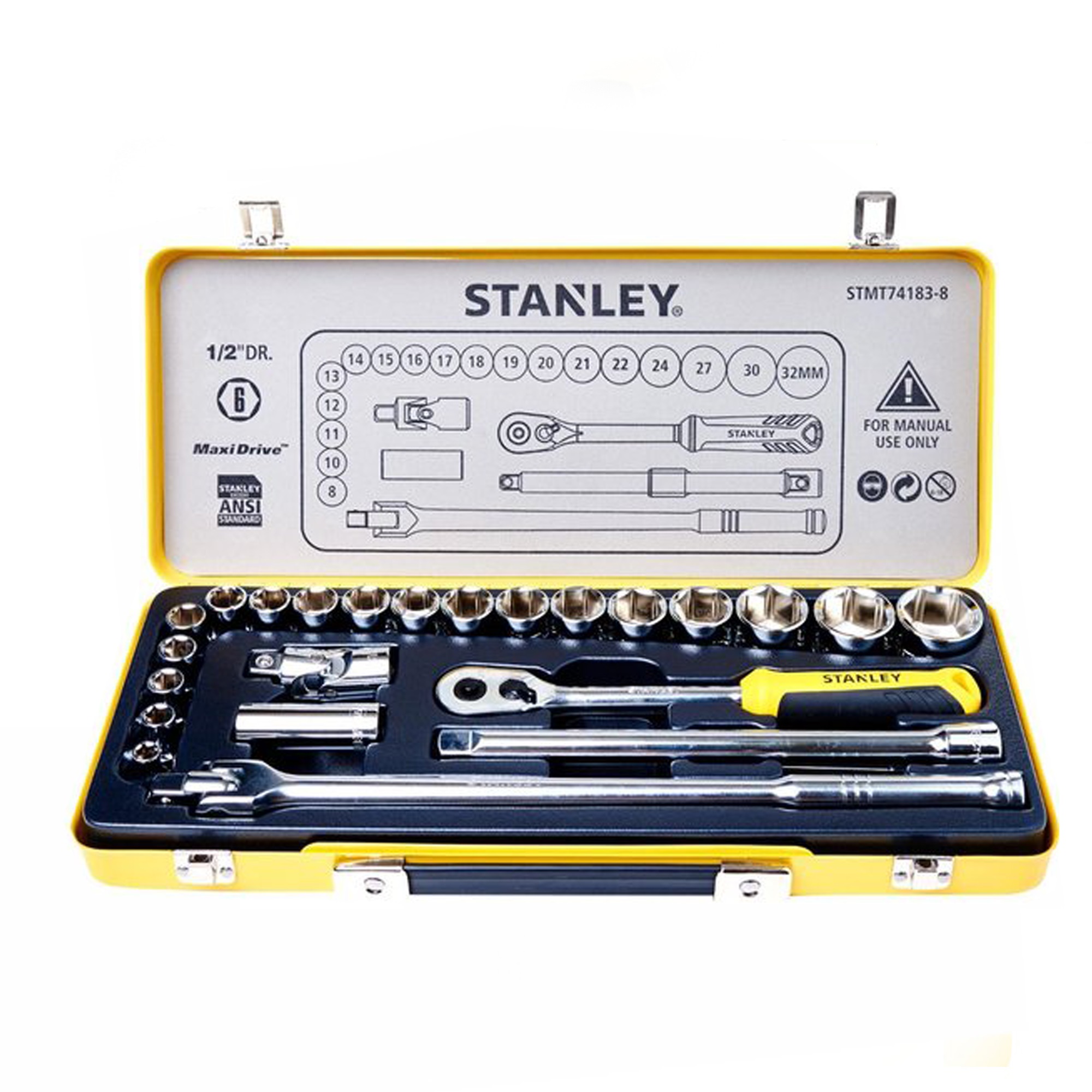BỘ SOCKET 1/2 INCH 6 CẠNH 24 CHI TIẾT STANLEY STMT74183-8 - HÀNG CHÍNH HÃNG