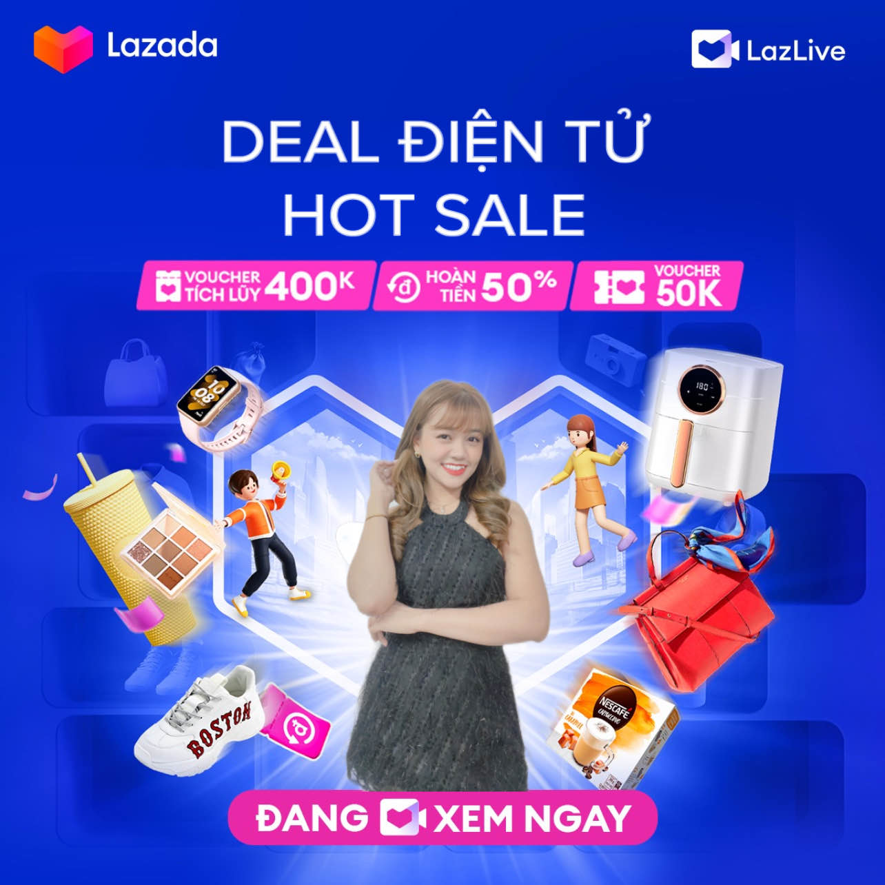 Chào tôi sẽ bắt đầu livestream trên Lazada-Live tại 07-08 00:08. Đừng ...