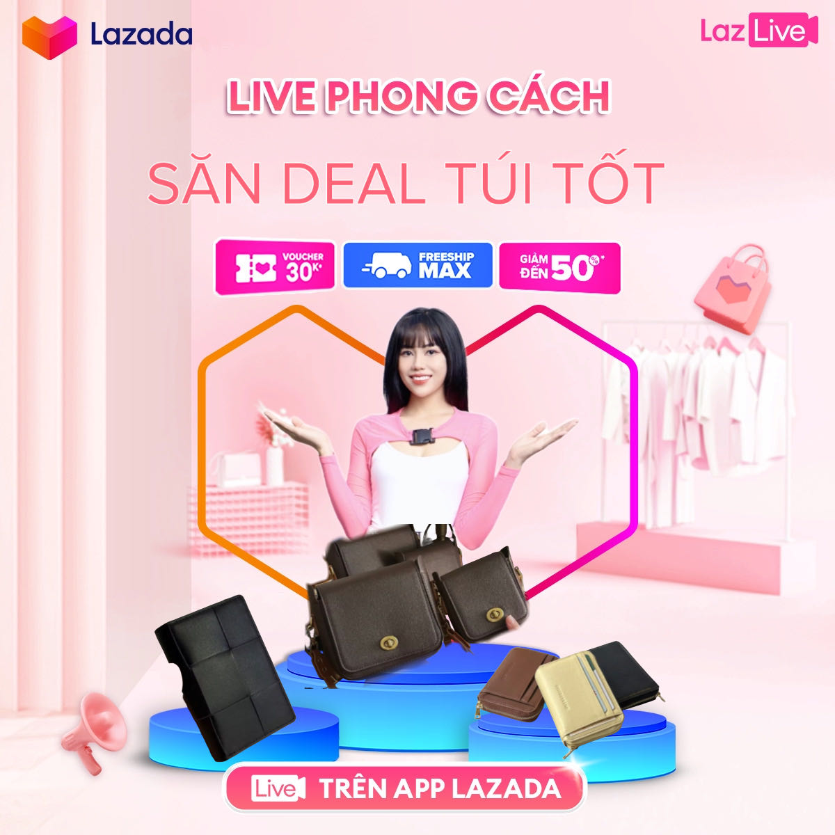 Chào tôi sẽ bắt đầu livestream trên Lazada-Live tại 05-24 20:00. Đừng ...
